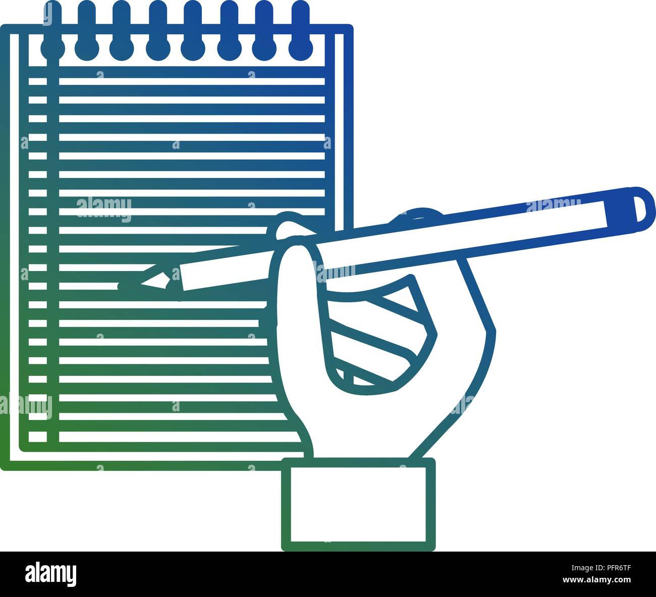 hand writing in notebook vector illustration design Stock Vector Image ...