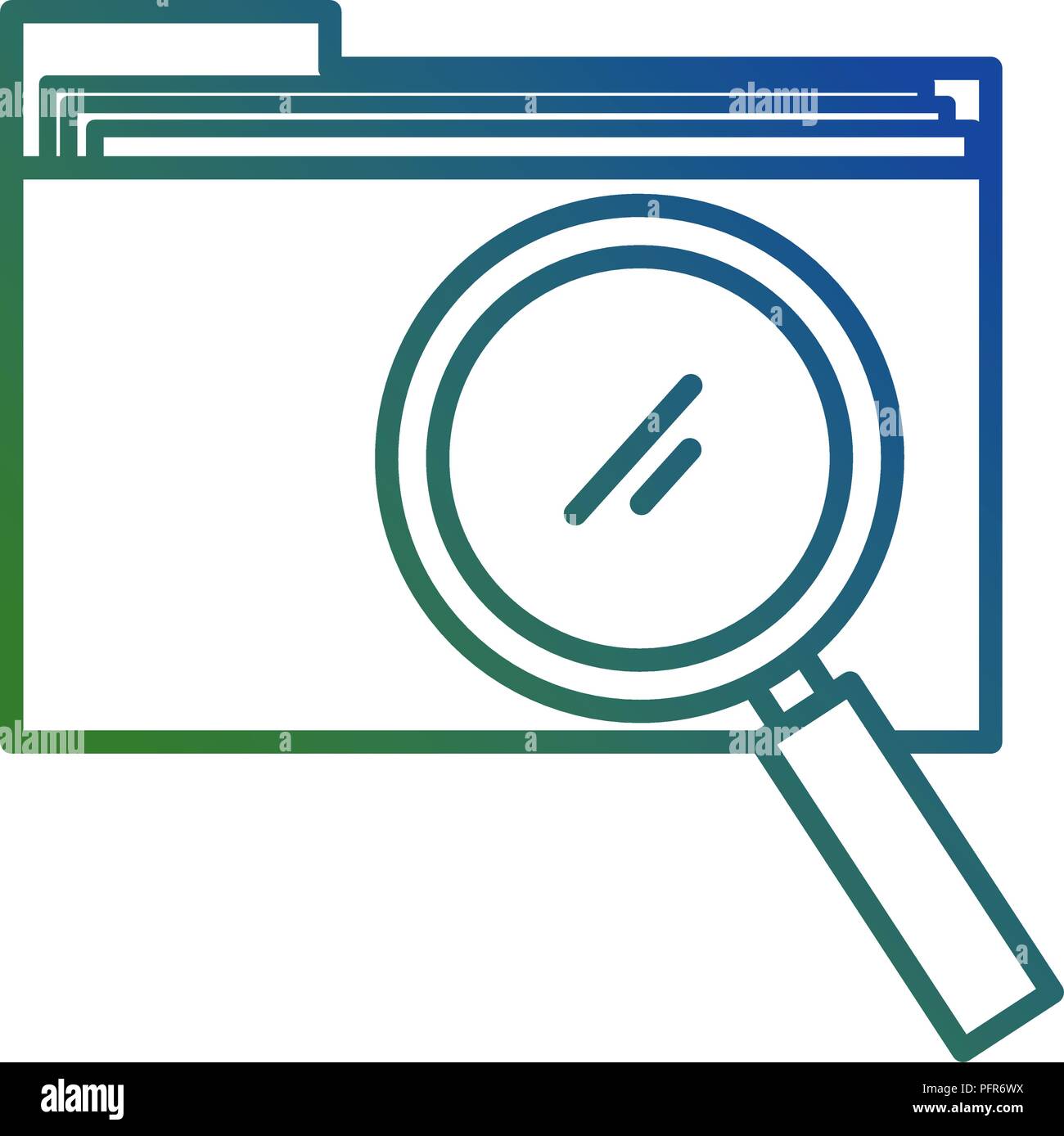 file folder with magnifying glass vector illustration design Stock ...