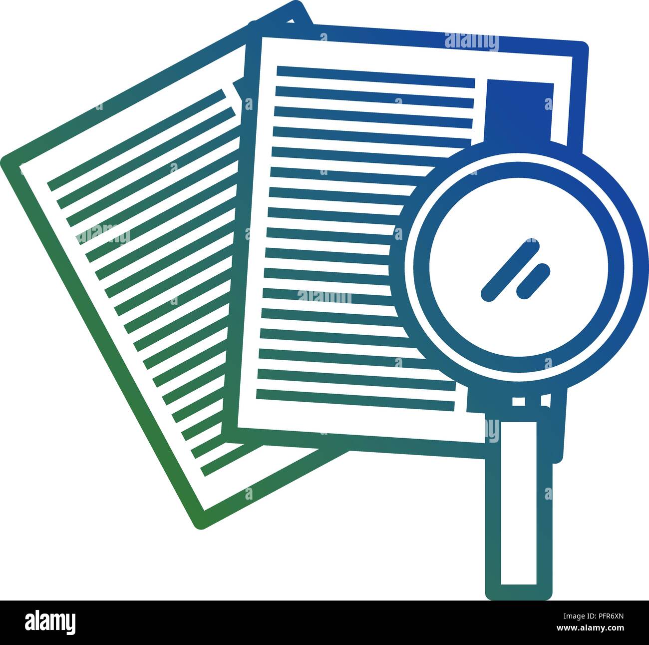 documents with magnifying glass vector illustration design Stock Vector ...
