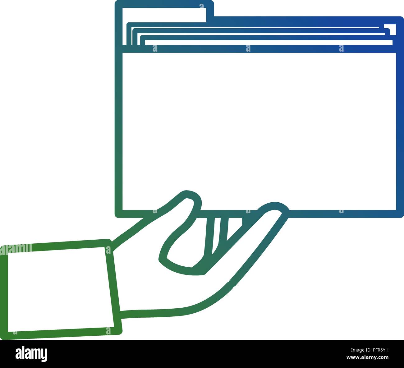 hand with file folder vector illustration design Stock Vector Image ...