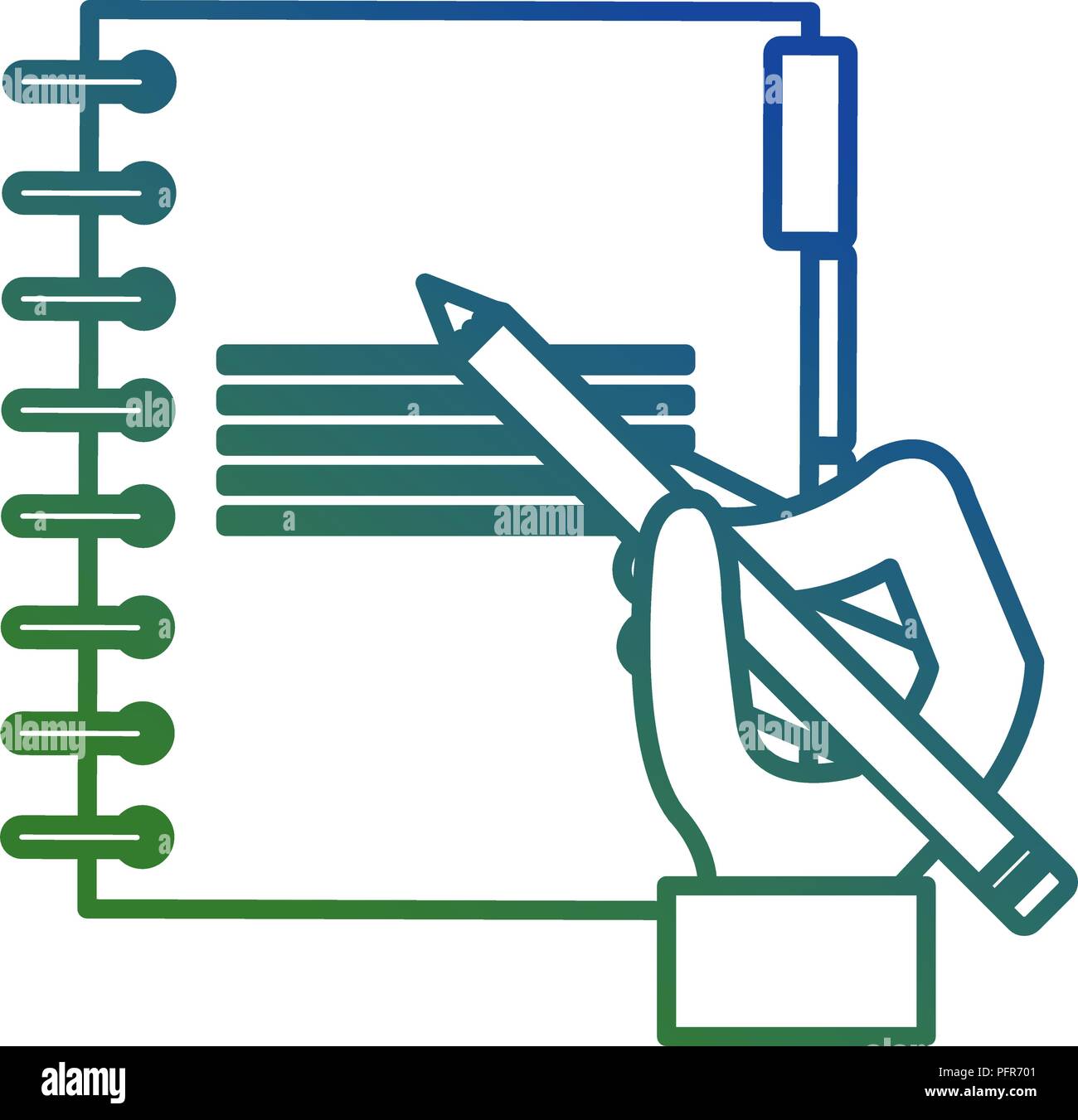 hand writing in notebook vector illustration design Stock Vector Image ...