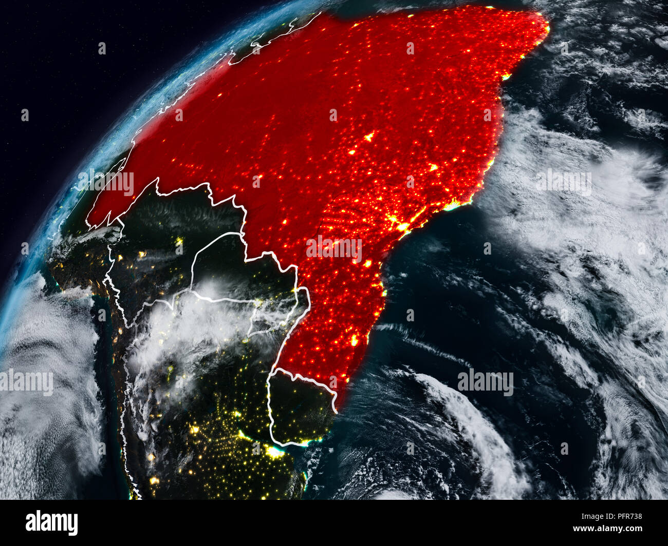 Brazil at night nasa hi-res stock photography and images - Alamy