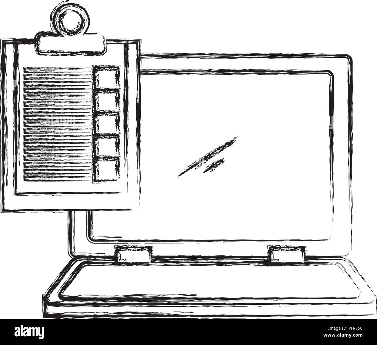 laptop computer with checklist vector illustration design Stock Vector ...