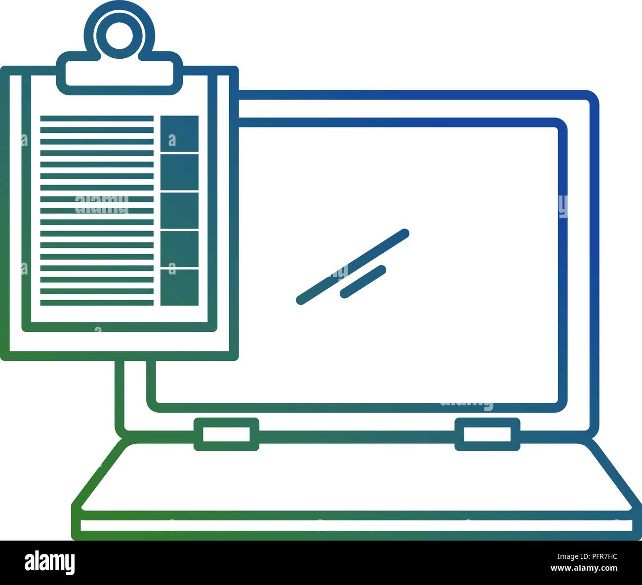 laptop computer with checklist vector illustration design Stock Vector ...