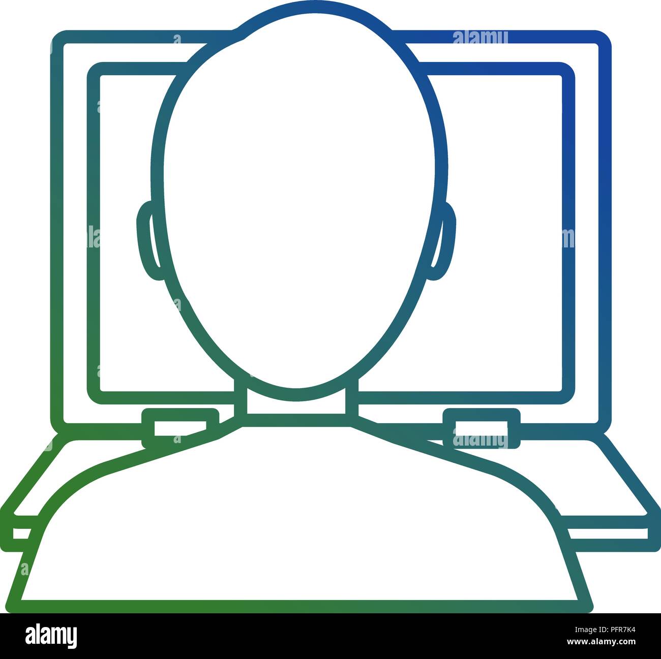 businessman with laptop avatar character vector illustration Stock ...