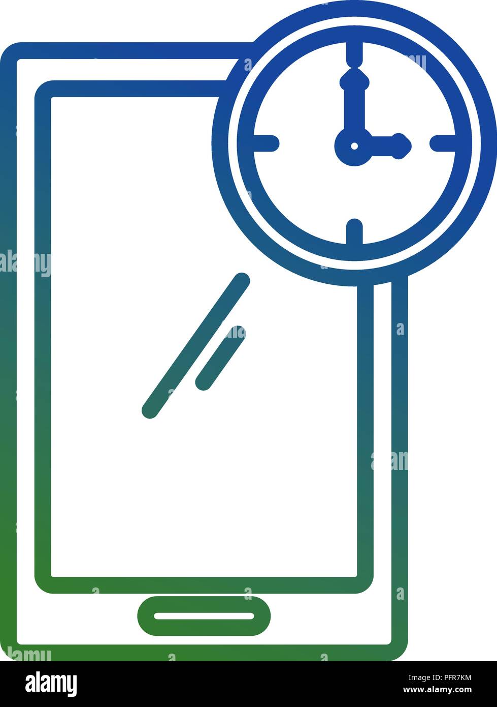 smartphone with time clock vector illustration design Stock Vector ...