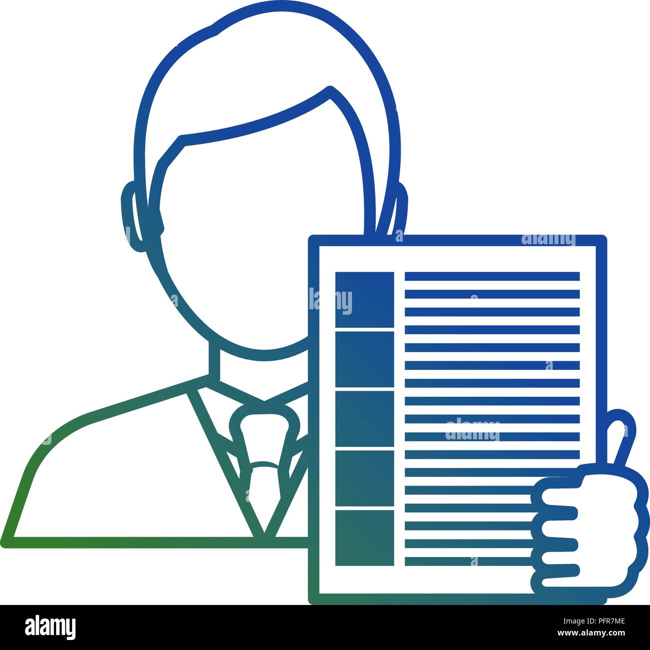 businessman avatar with financial document vector illustration Stock ...