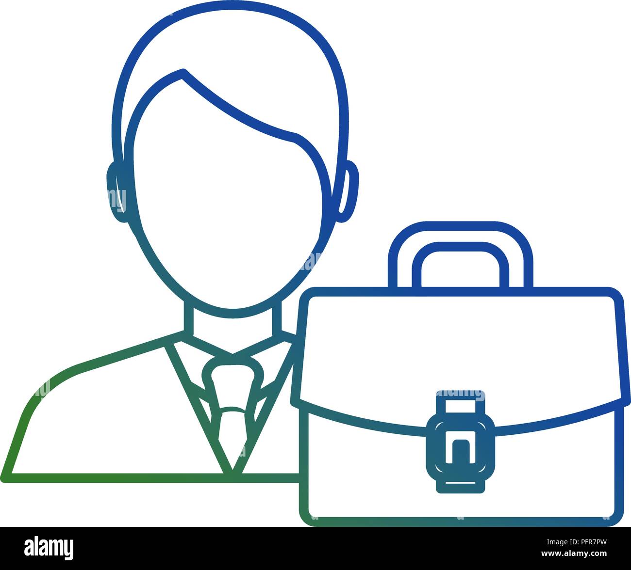 businessman with portfolio avatar character vector illustration Stock ...