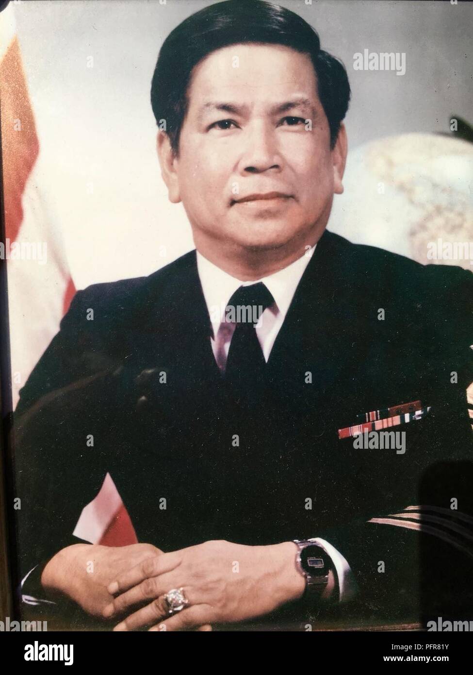 Chief Petty Officer (Retired) Victor V. Villarama poses in his Naval ...