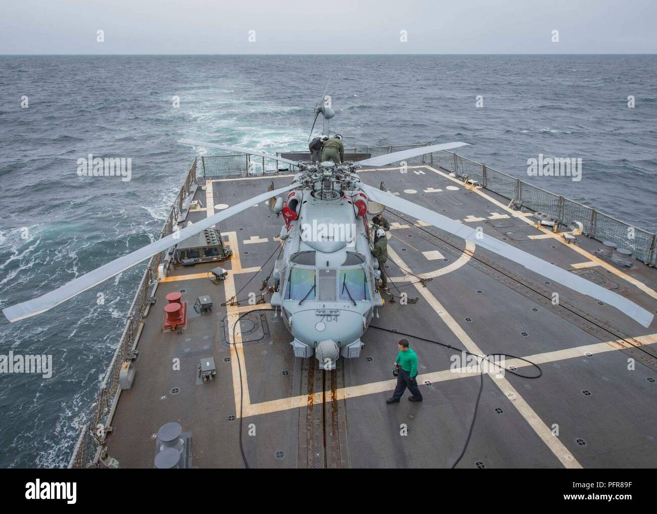 NORWEGIAN SEA (May 17, 2018) Sailors assigned to the guided-missile ...