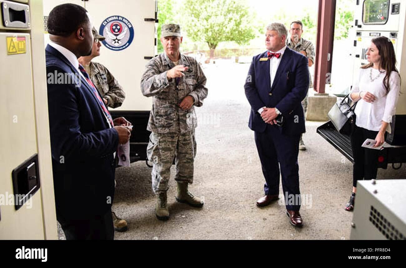 Colonel Keith Allbritten, 118th Wing, Wing Commander, (right) and ...