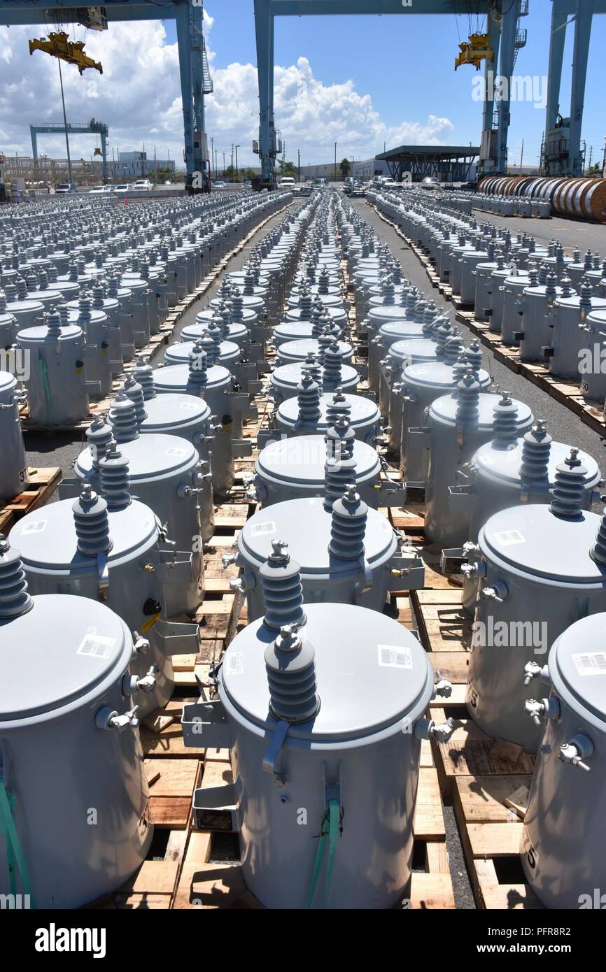 PONCE, Puerto Rico – A large supply of transformers are stored at the ...