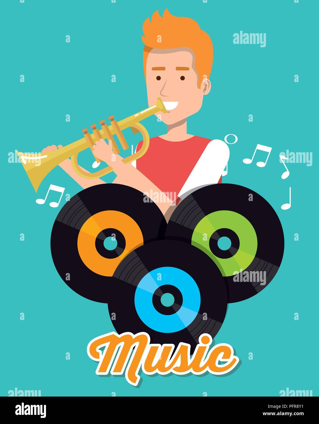 Record player playing vinyl music Stock Vector Images - Alamy