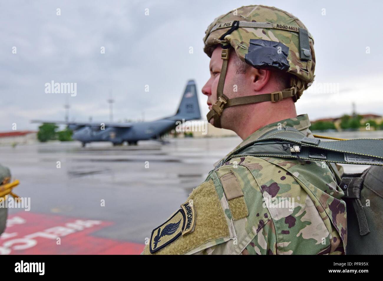 A U.S. Army Paratrooper, assigned to the 173rd Brigade Support ...