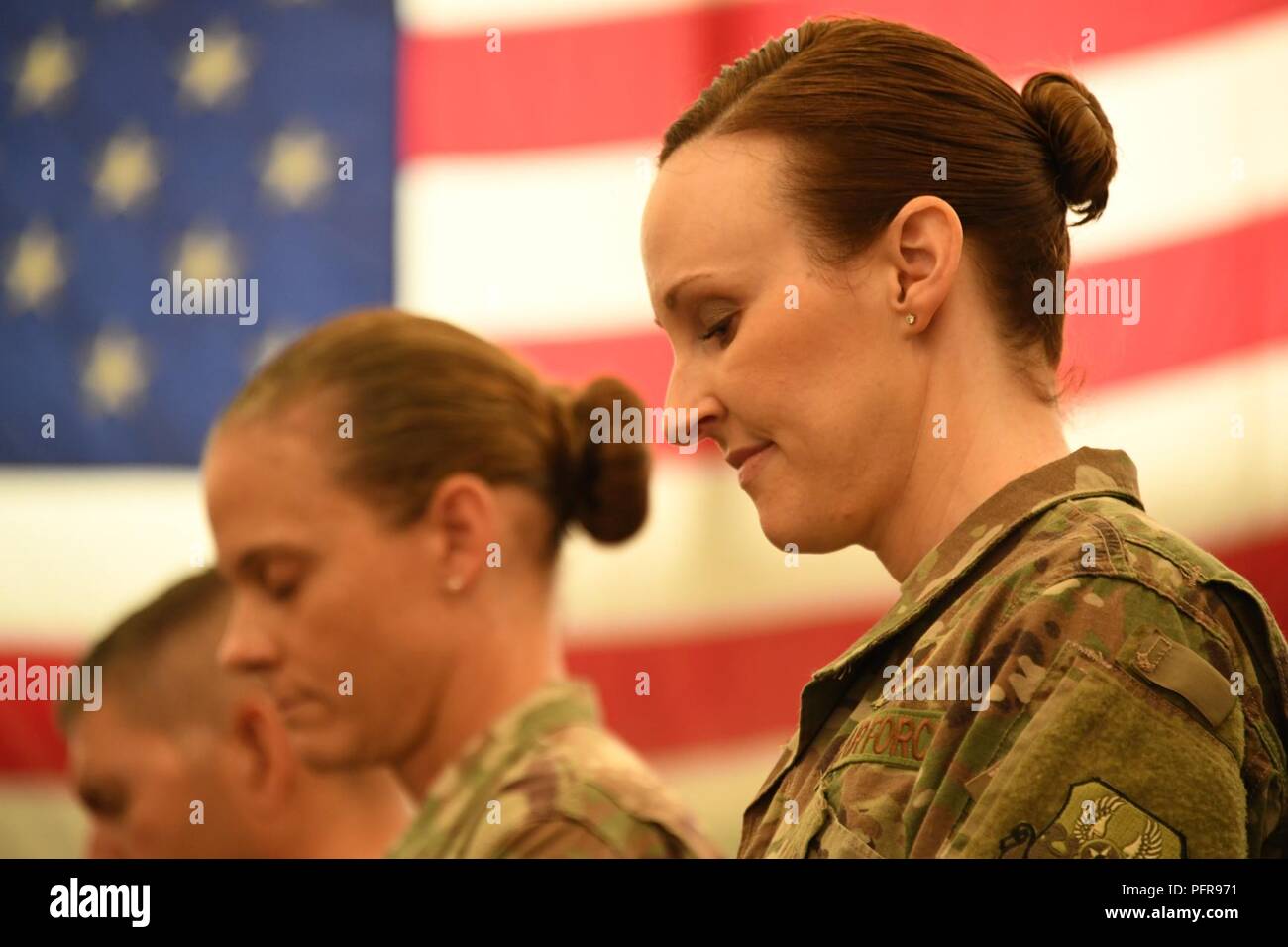 U.S. Air Force Lt. Col. Marietta Sanders and the official party ...