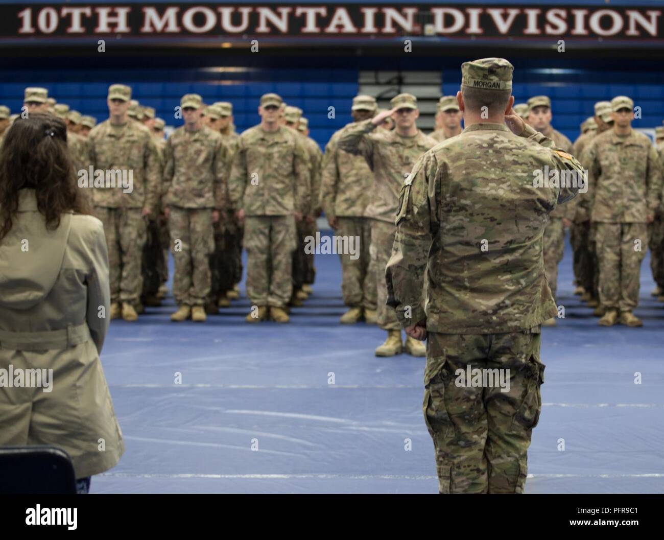 Capt. Robert Reed (far center), Welcome Home Ceremony Commander of ...