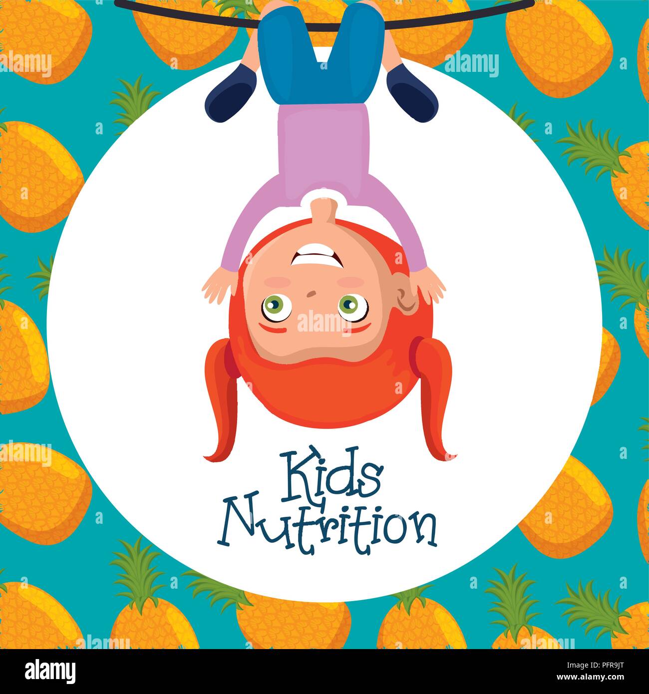 happy girl with nutrition food Stock Vector Image & Art - Alamy