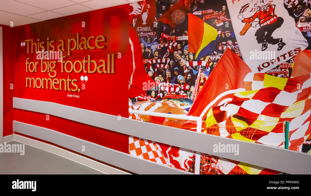 LIVERPOOL, UNITED KINGDOM - MAY 17 2018: Anfield stadium, the home ...