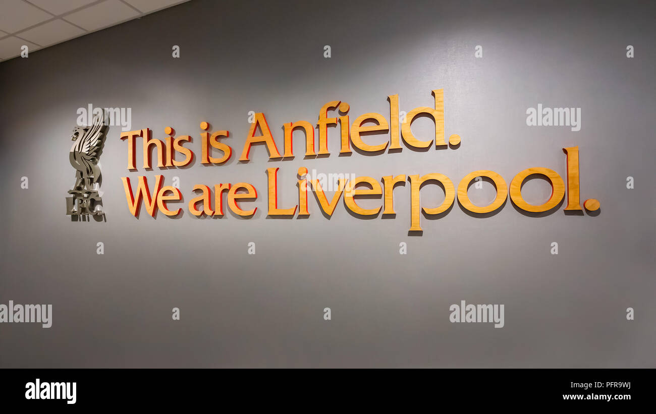 LIVERPOOL, UNITED KINGDOM - MAY 17 2018: Anfield stadium, the home ...