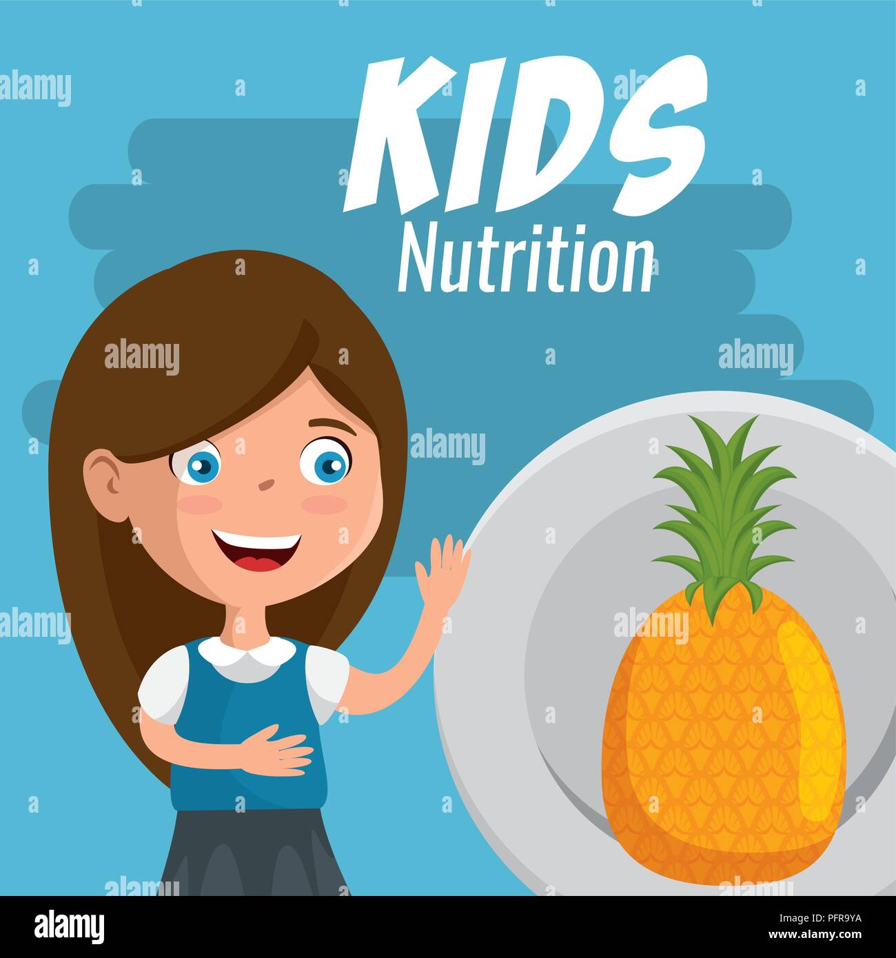 Girl food plate Stock Vector Images - Alamy