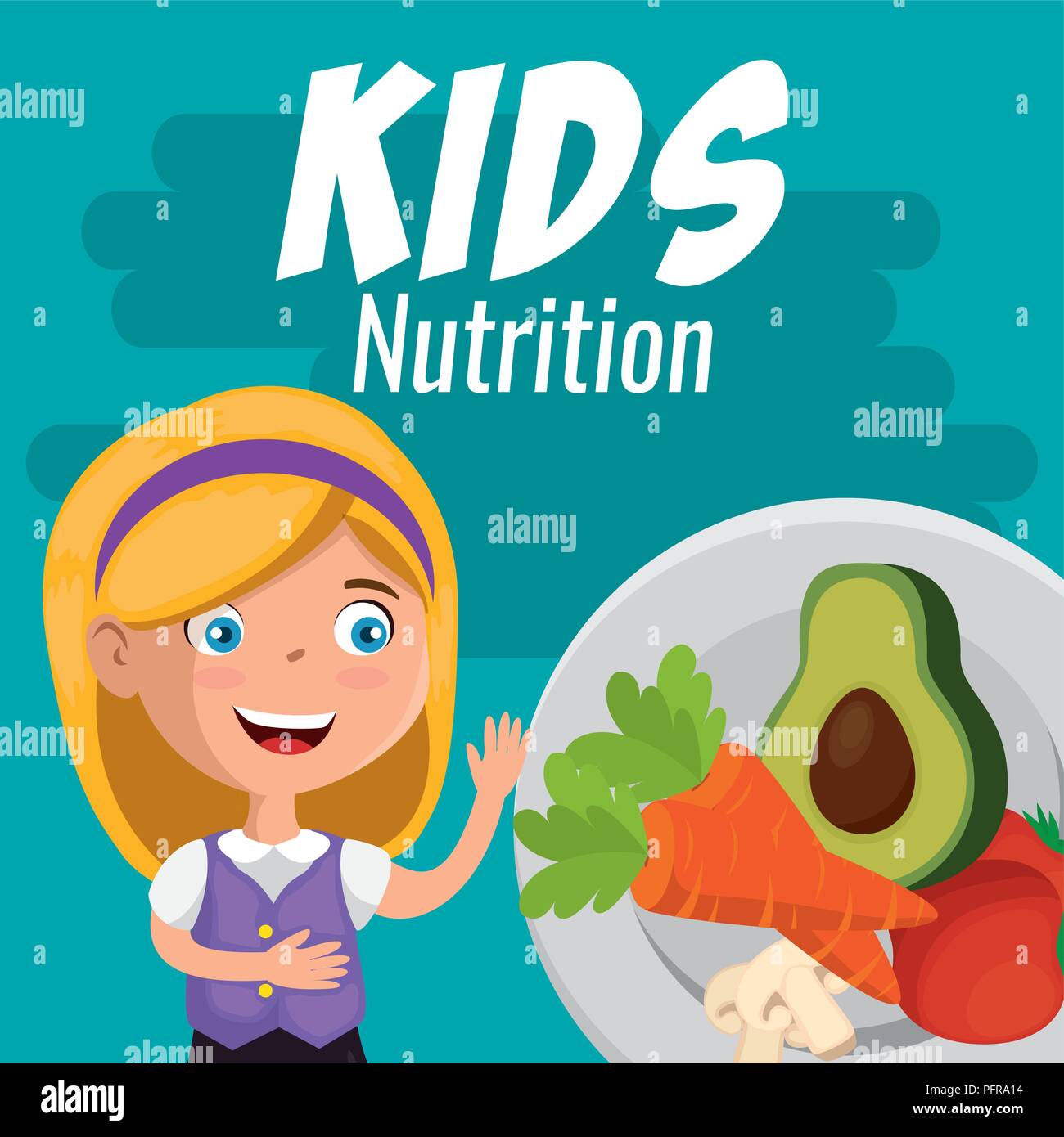 Girl food plate Stock Vector Images - Alamy