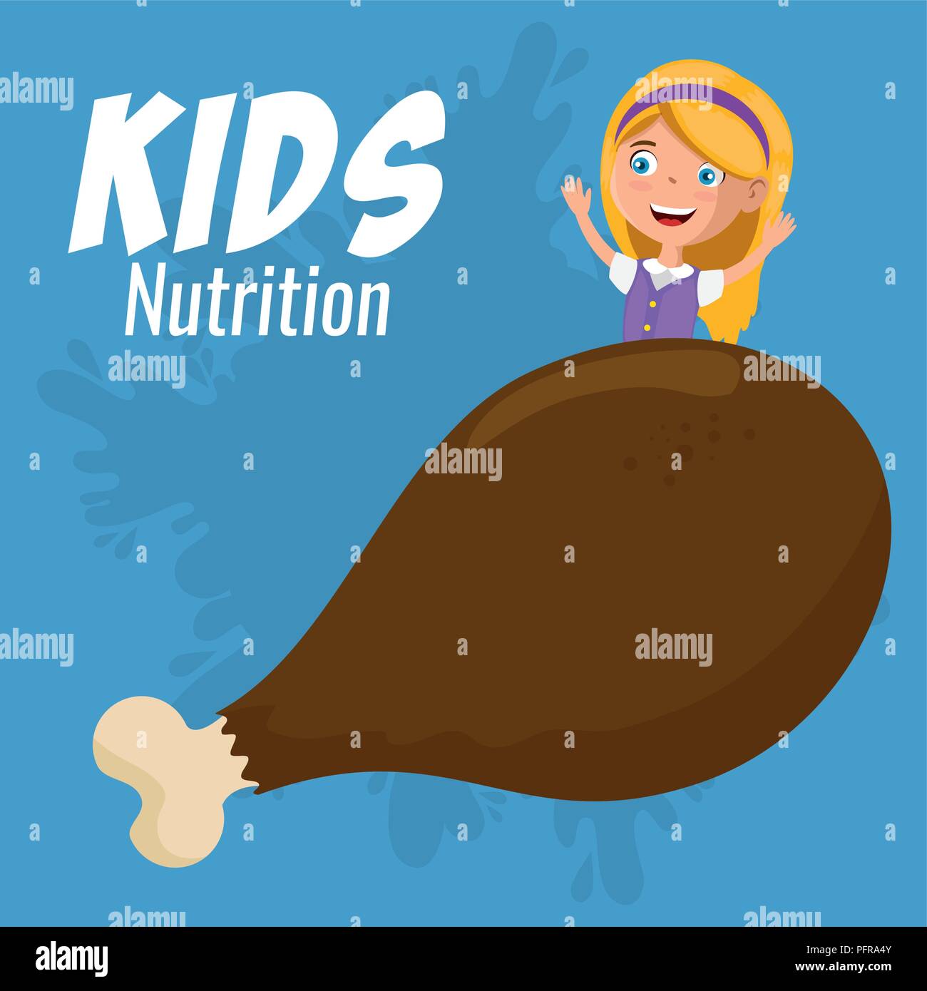 happy girl with nutrition food Stock Vector Image & Art - Alamy