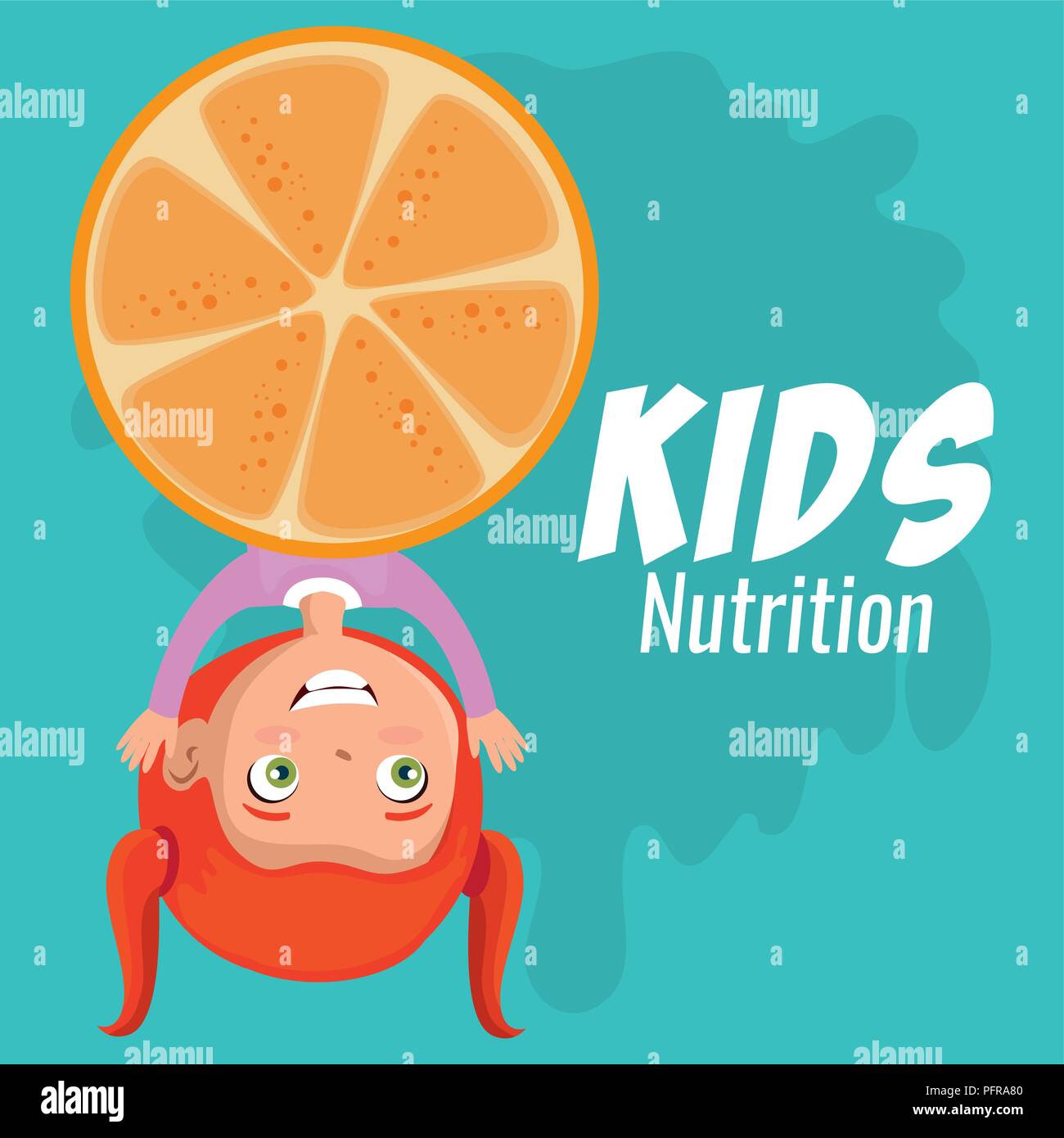 happy girl with nutrition food Stock Vector Image & Art - Alamy