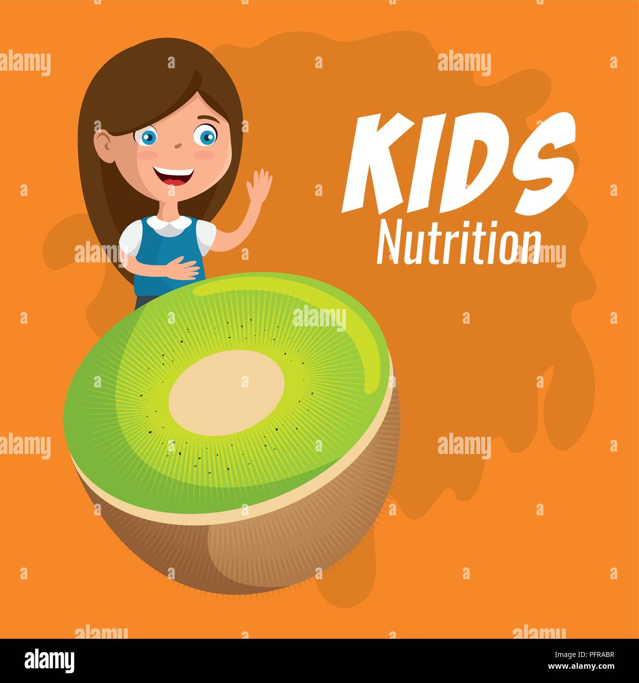 happy girl with nutrition food Stock Vector Image & Art - Alamy