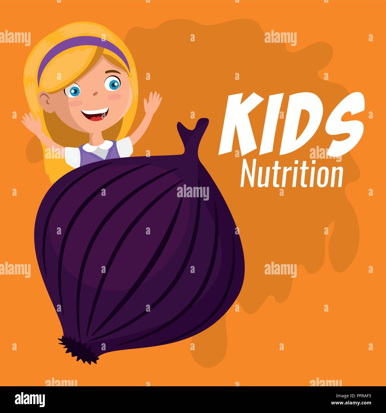 happy girl with nutrition food Stock Vector Image & Art - Alamy