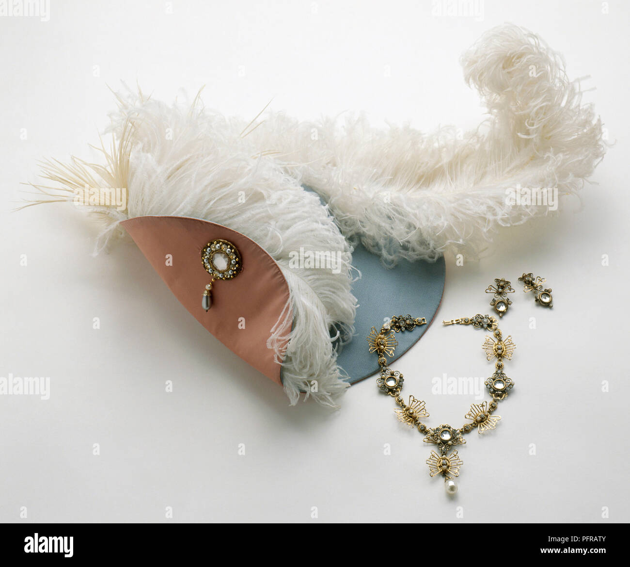 Feather hat, necklace and earrings worn in the movie The Three ...