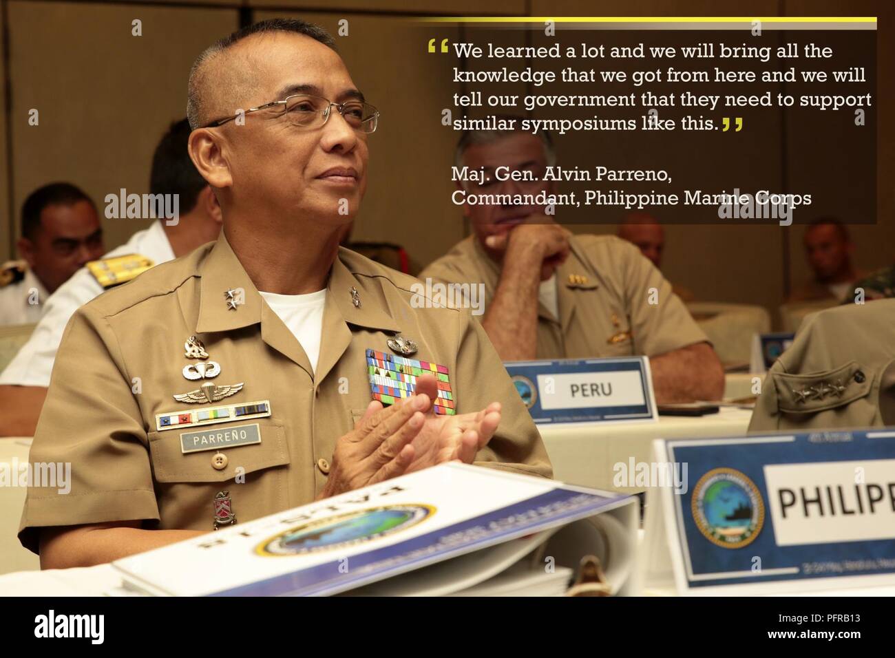 Maj. Gen. Alvin Parreño, commandant of the Philippine Marine Corps ...