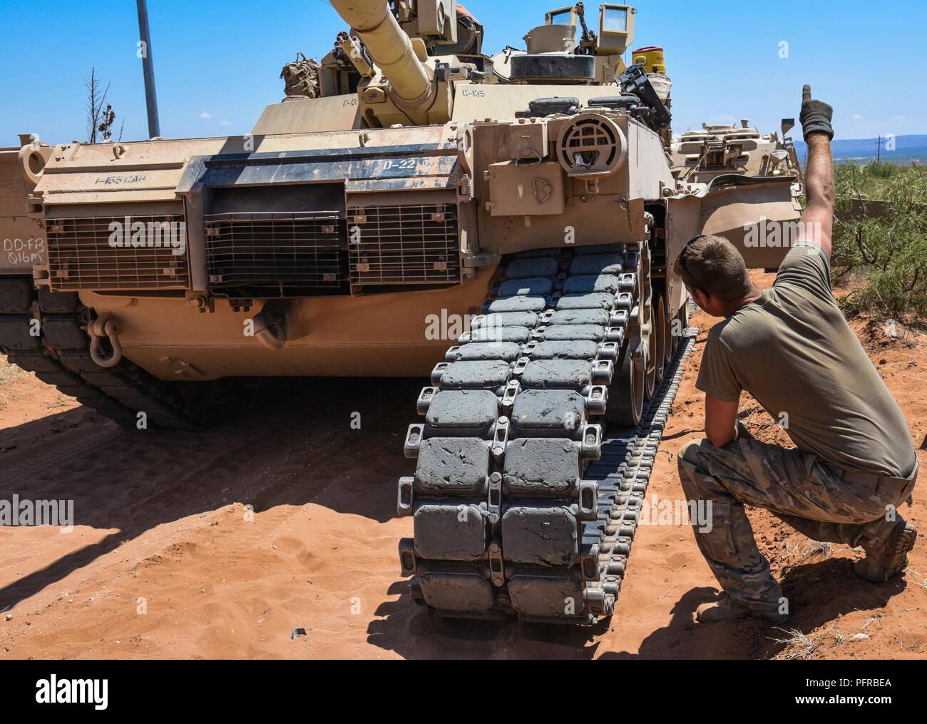 Spc. Derek Sparks, a track vehicle mechanic, with Company D, 106th ...