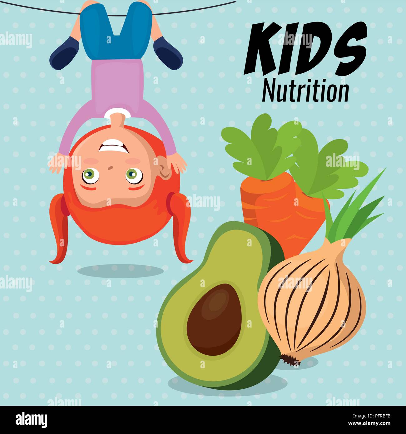 happy girl with nutrition food Stock Vector Image & Art - Alamy