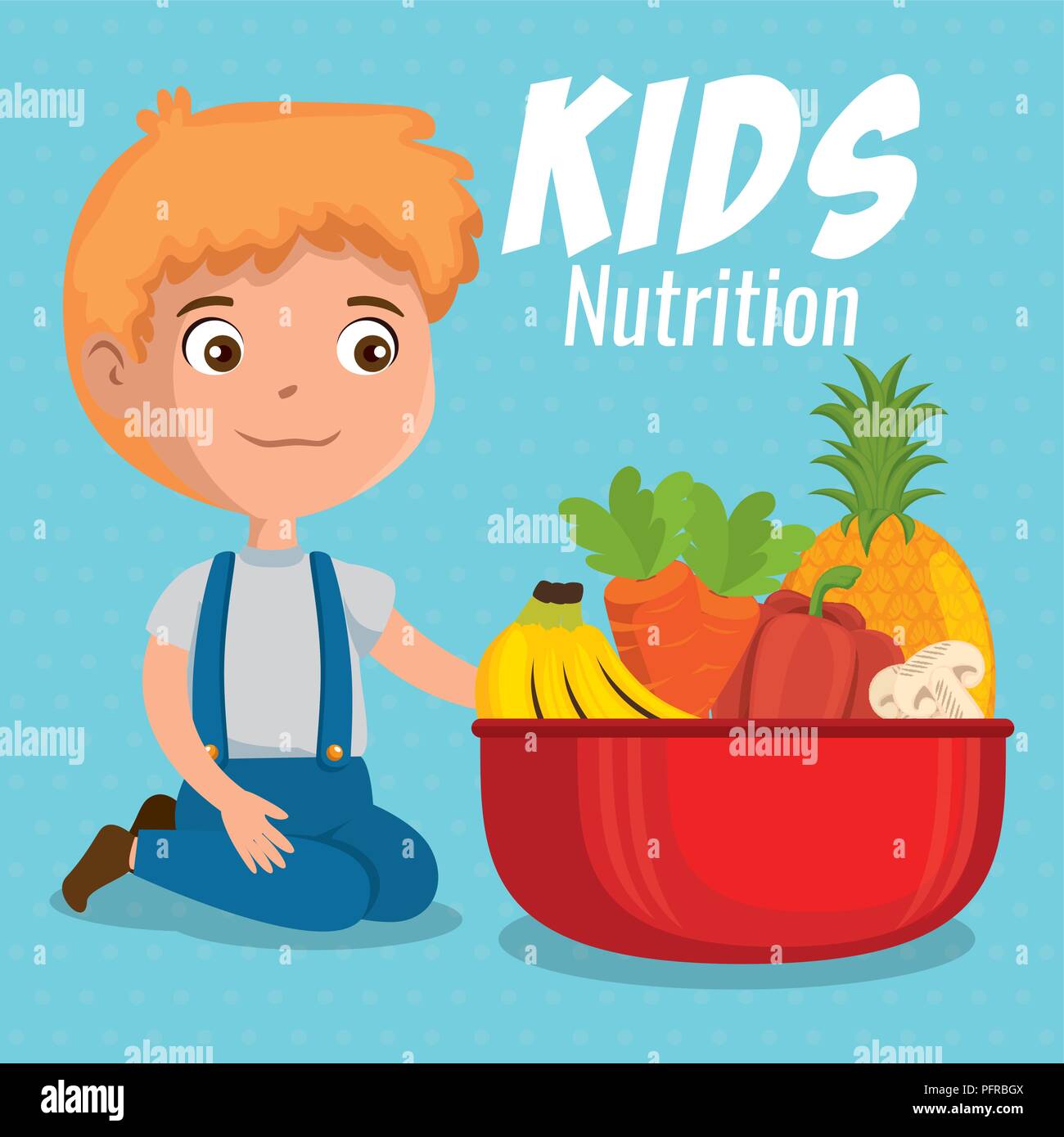 happy boy with nutrition food Stock Vector Image & Art - Alamy
