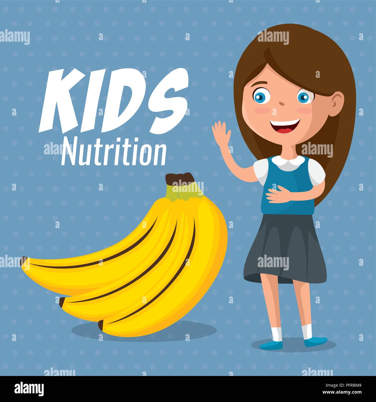 happy girl with nutrition food Stock Vector Image & Art - Alamy