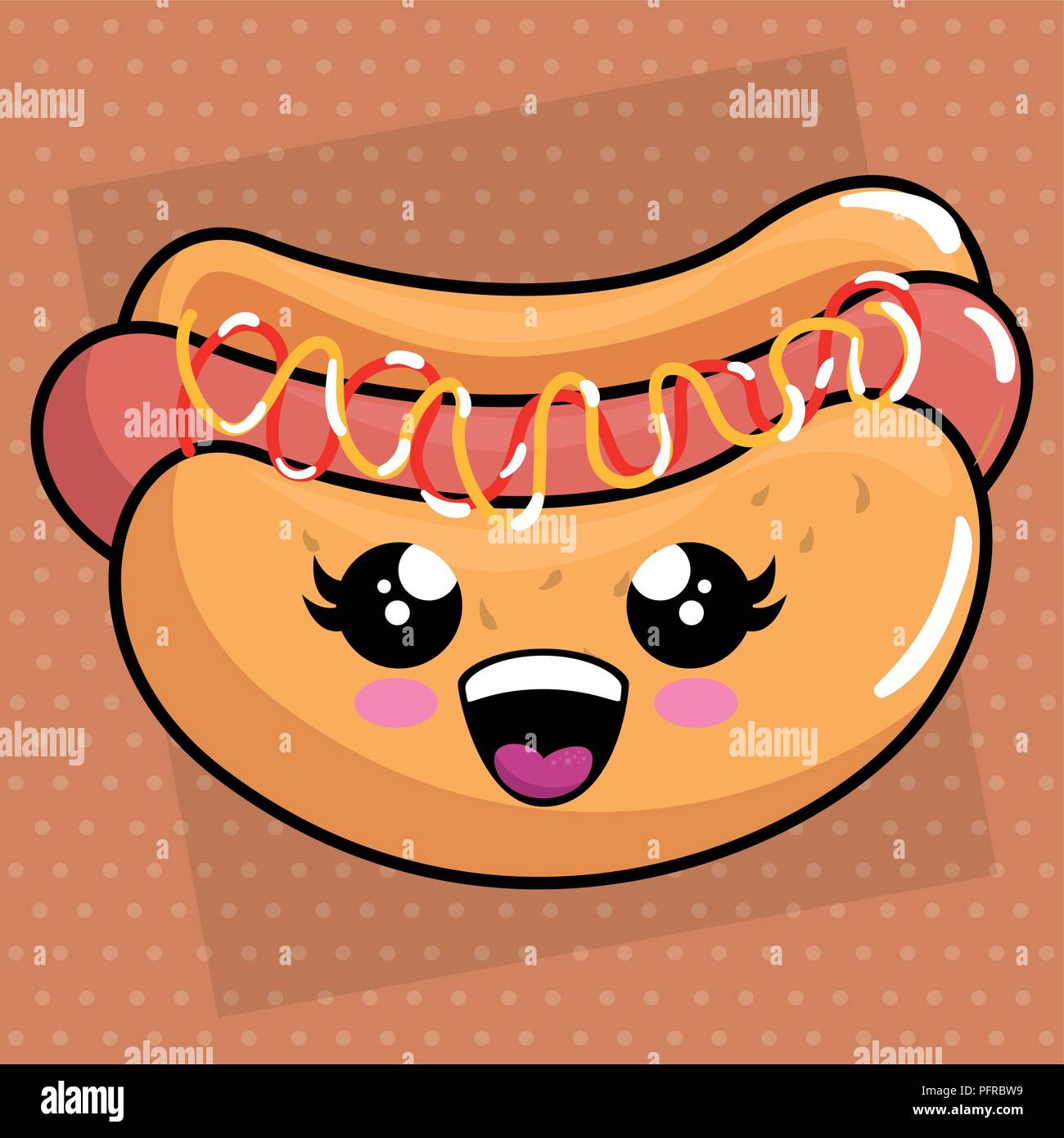 delicious hot dog kawaii character Stock Vector Image & Art - Alamy