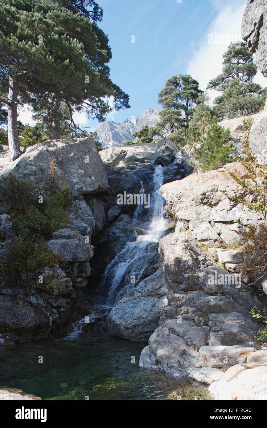 Corsica, Vizzavona, Cascade des Anglais, waterfall Stock Photo - Alamy