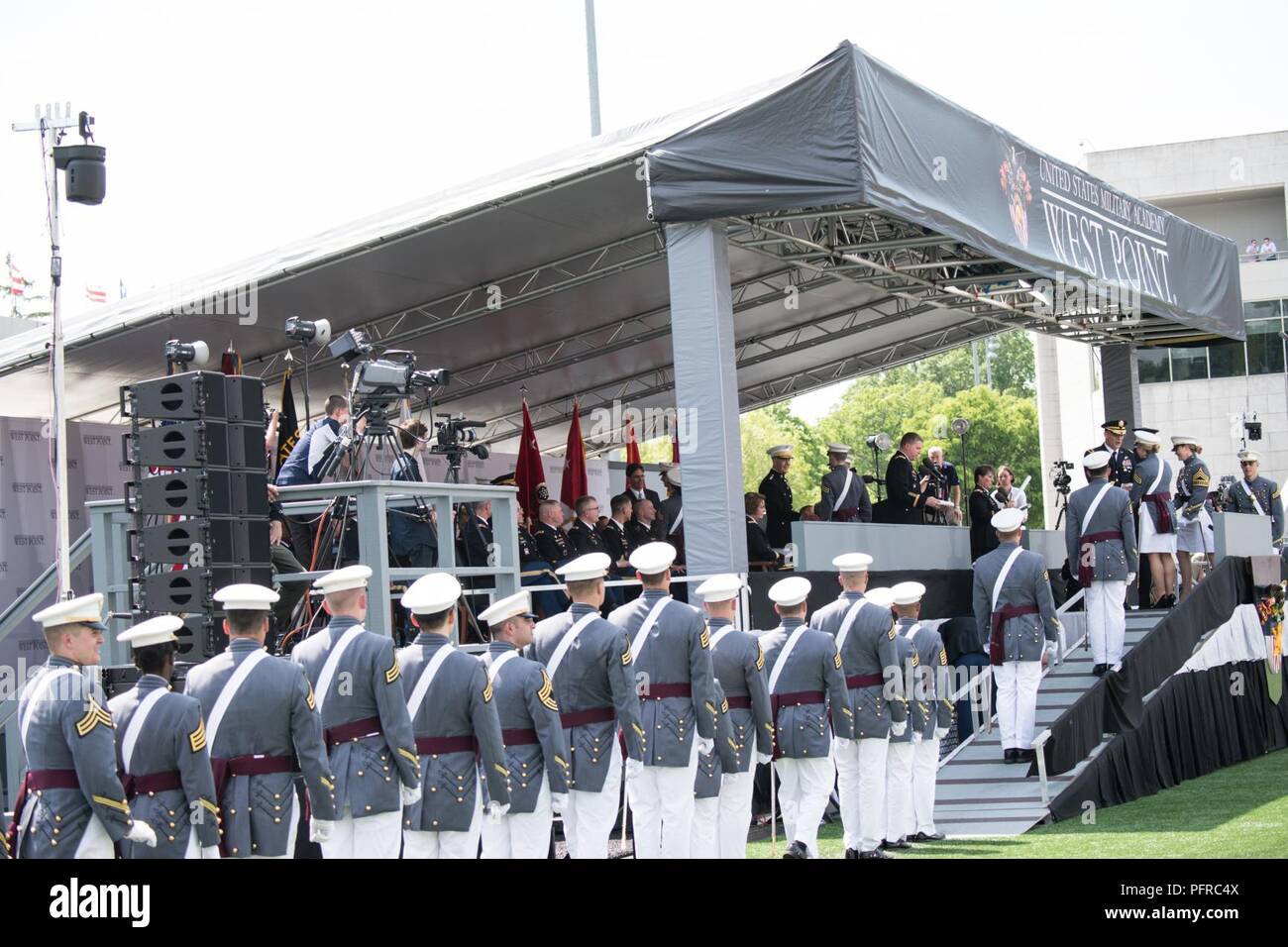 U.S. Military Academy cadets recieve their diplomas during their ...
