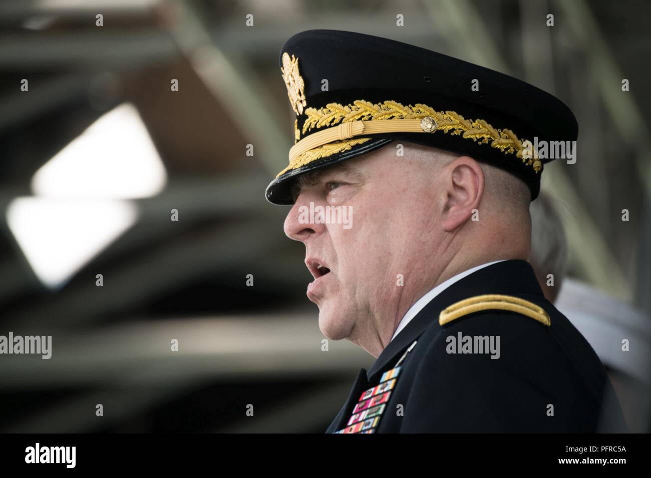 U.S. Army Gen. Mark A. Milley, Chief of Staff of the Army, sings the ...