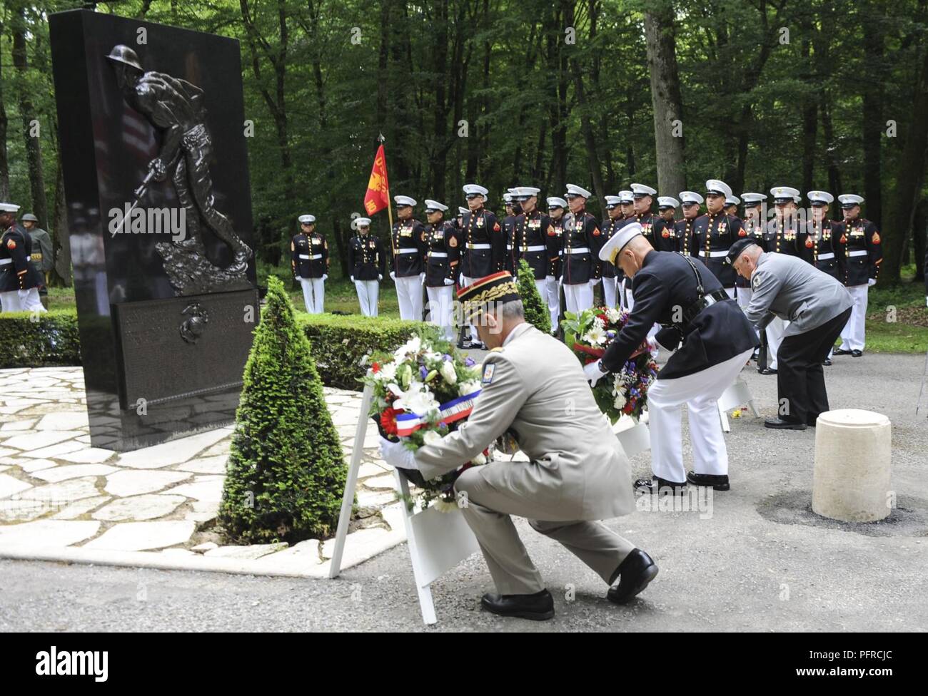 France (May 27, 2018) Officers from the United States Marines, the ...