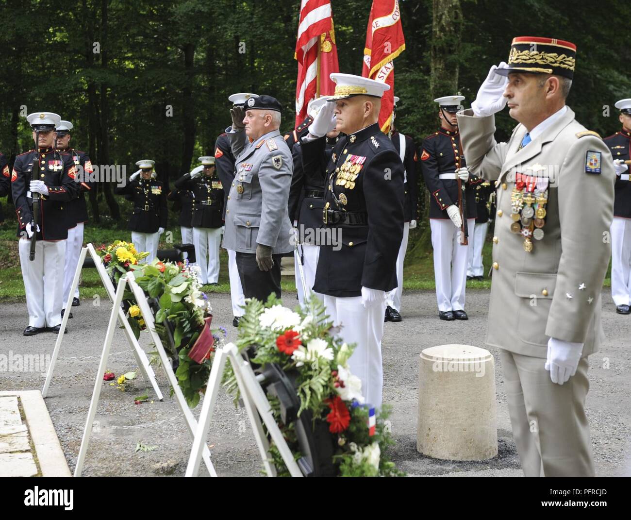 France (May 27, 2018) Officers from the United States Marines, the ...
