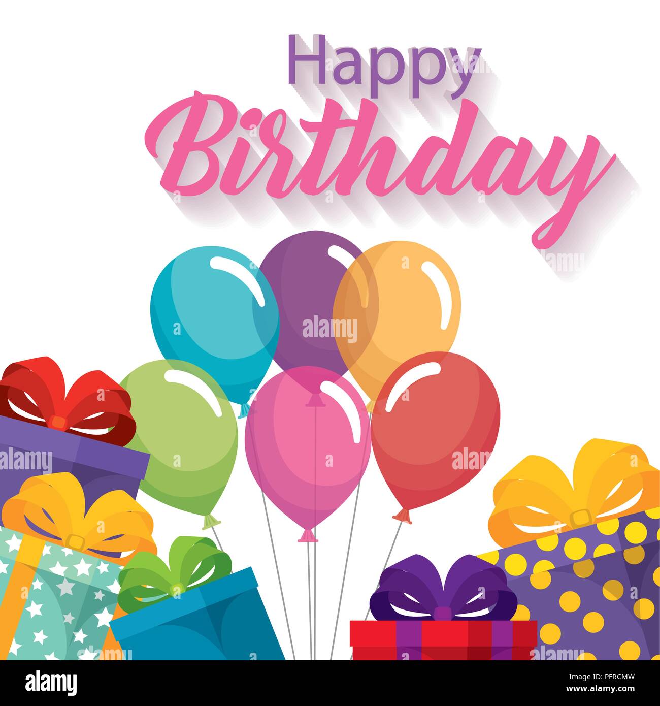 happy birthday card with balloons air Stock Vector Image & Art - Alamy