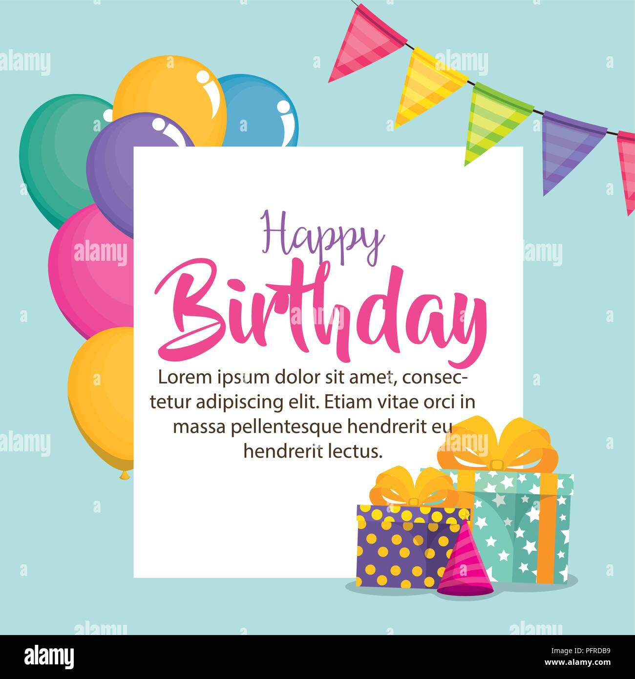 happy birthday card with gifts Stock Vector Image & Art - Alamy