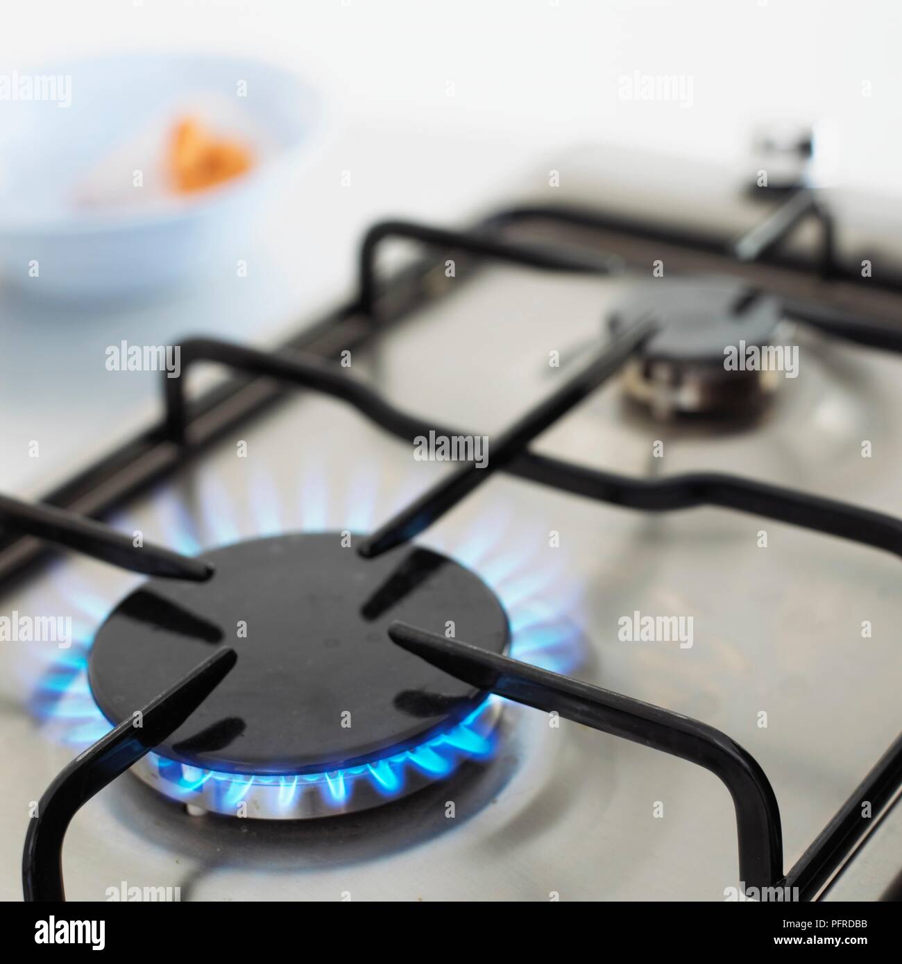 Flame on gas cooker, close-up Stock Photo - Alamy