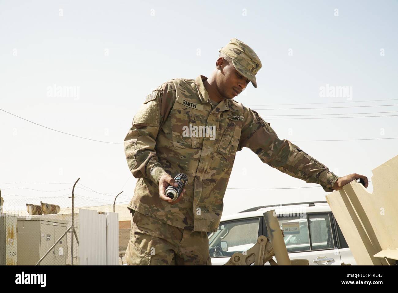 U.S. Army Spc. Andre Smith, 787th Combat Sustainment Support Battalion ...