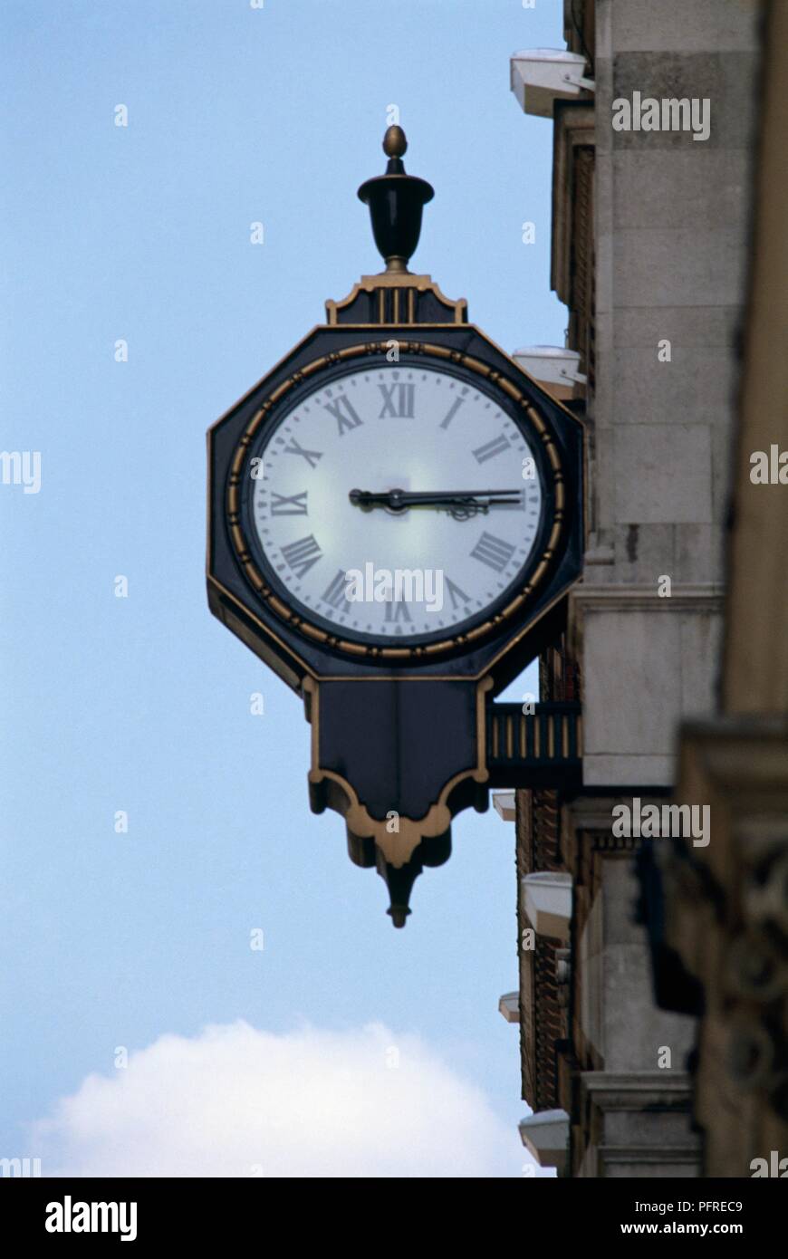 Great Britain, England, London, Knightsbridge, clock on exterior of ...