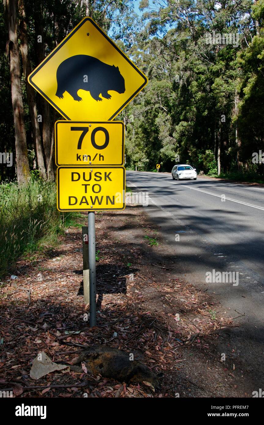 Wombat crossing sign hi-res stock photography and images - Alamy
