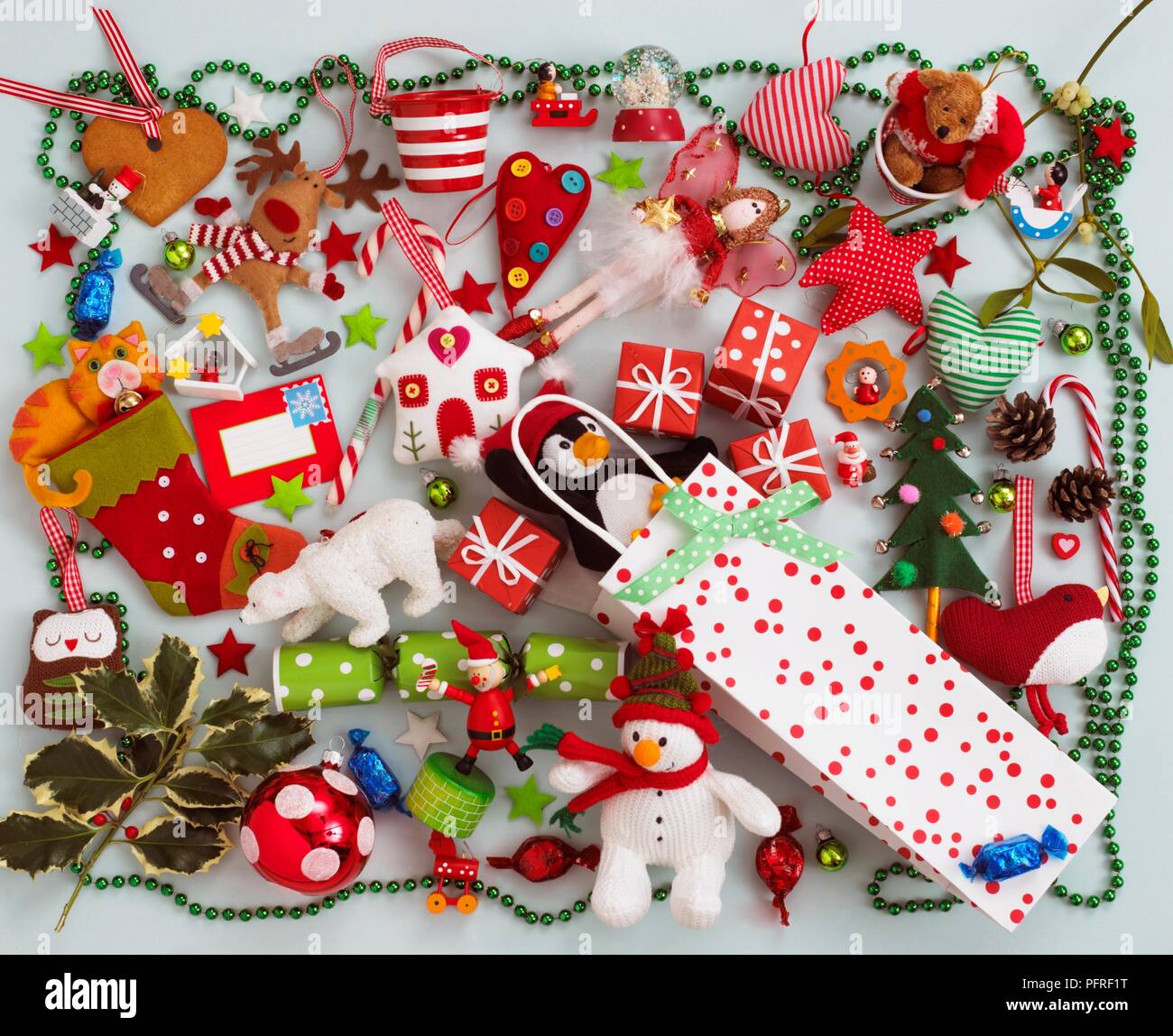 Abundance of objects associated with christmas Stock Photo - Alamy