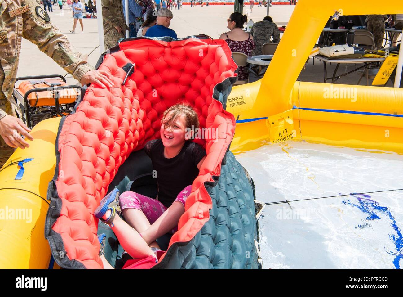 A child attending the Cannon Air Force Base Air, Space, and Tech Fest ...
