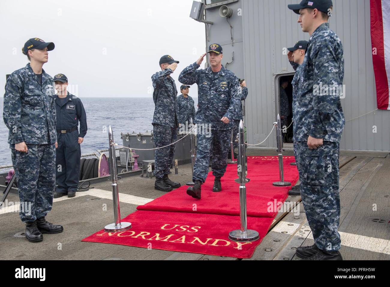 MEDITERRANEAN SEA (May 22, 2018) - Capt. Chris Stone arrives at a ...